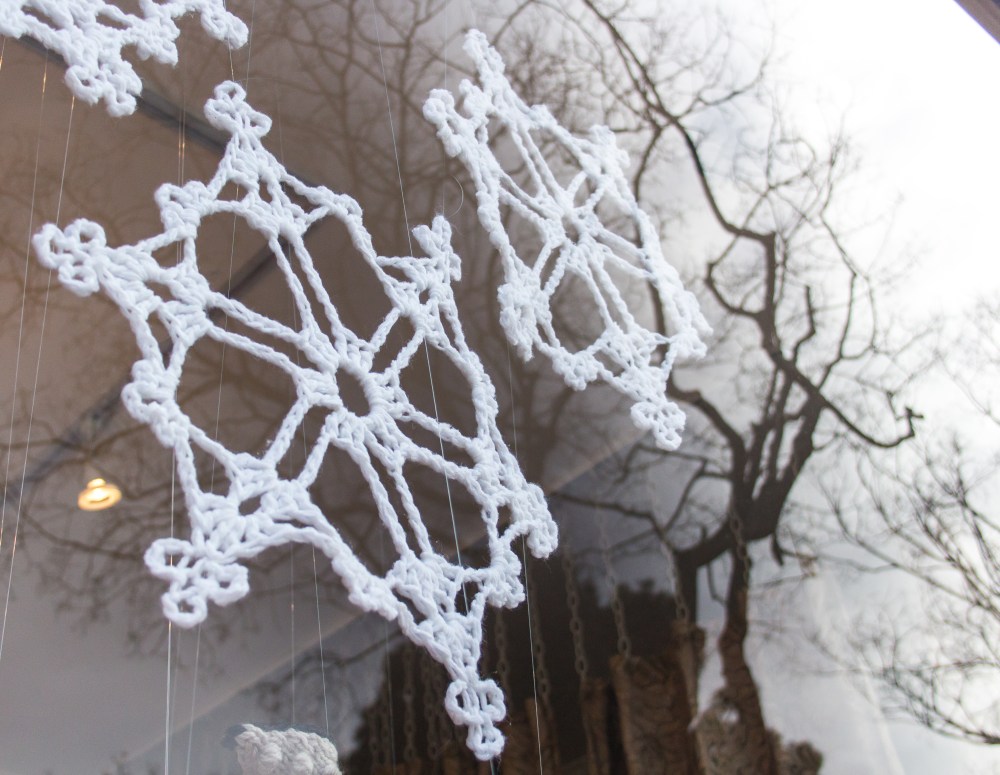 Winter Olympics Knit & Crochet Window Display | KNITS FOR LIFE