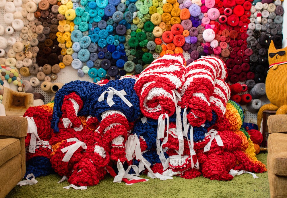 Jumbo Knit Flags for Old Navy | KNITS FOR LIFE